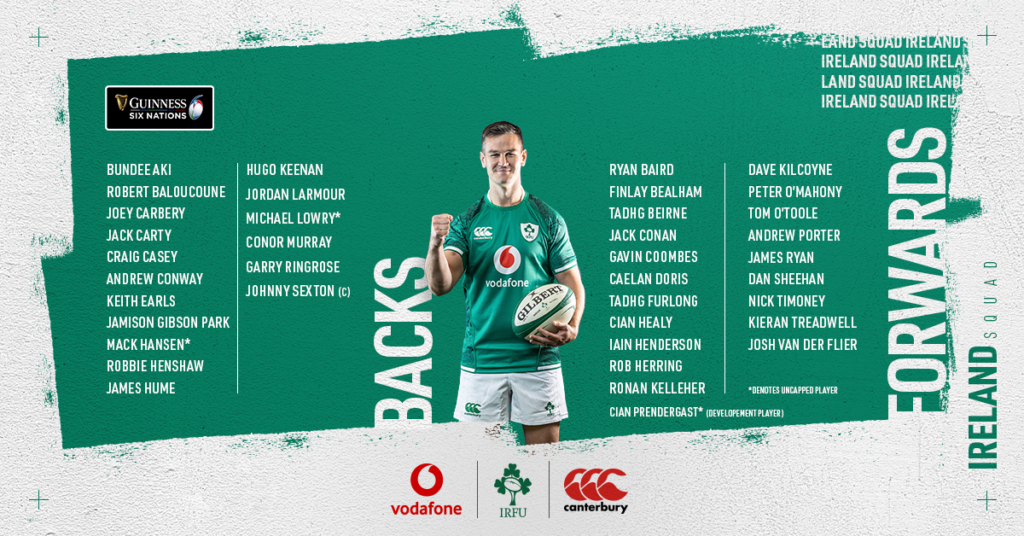 Irish Rugby | Farrell Names 37 Player Squad For 2022 Guinness Six Nations