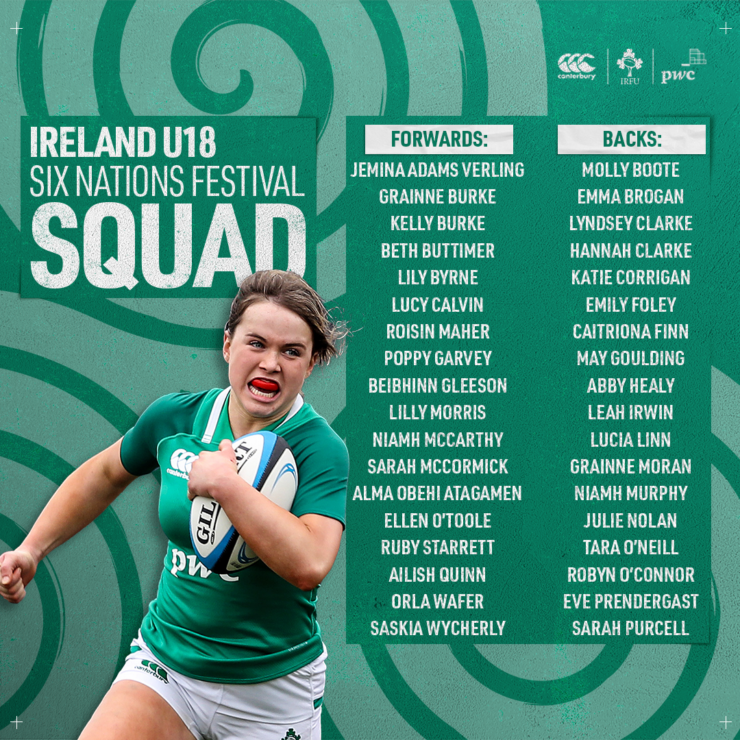 Irish Rugby | Women’s U18 Squad Named for Upcoming Six Nations Festival in England