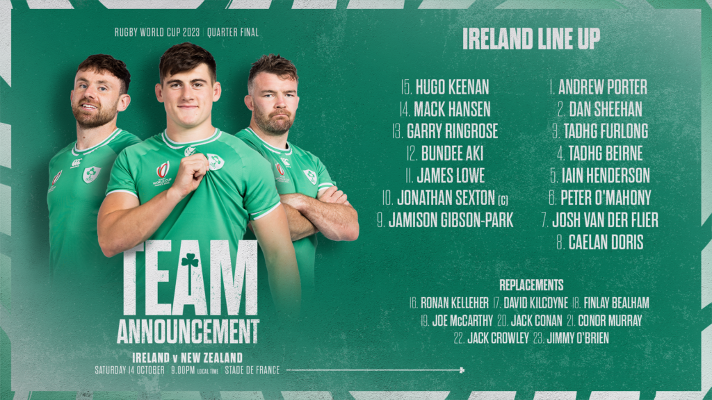 Irish Rugby | Farrell Names Ireland Team For All Blacks Showdown In Paris