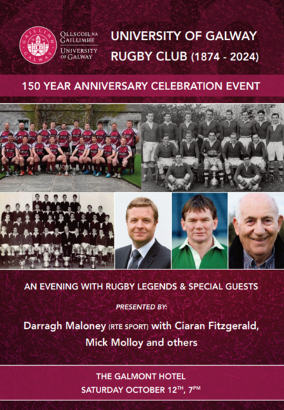 Irish Rugby | University of Galway Rugby To Celebrate 150 Anniversary ...