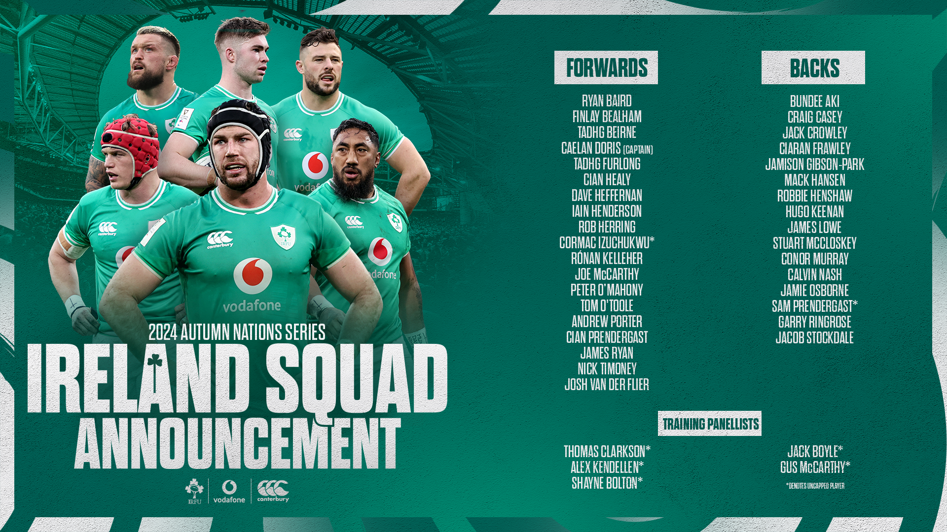 Irish Rugby | Farrell Names Ireland Men’s Squad For 2024 Autumn Nations ...