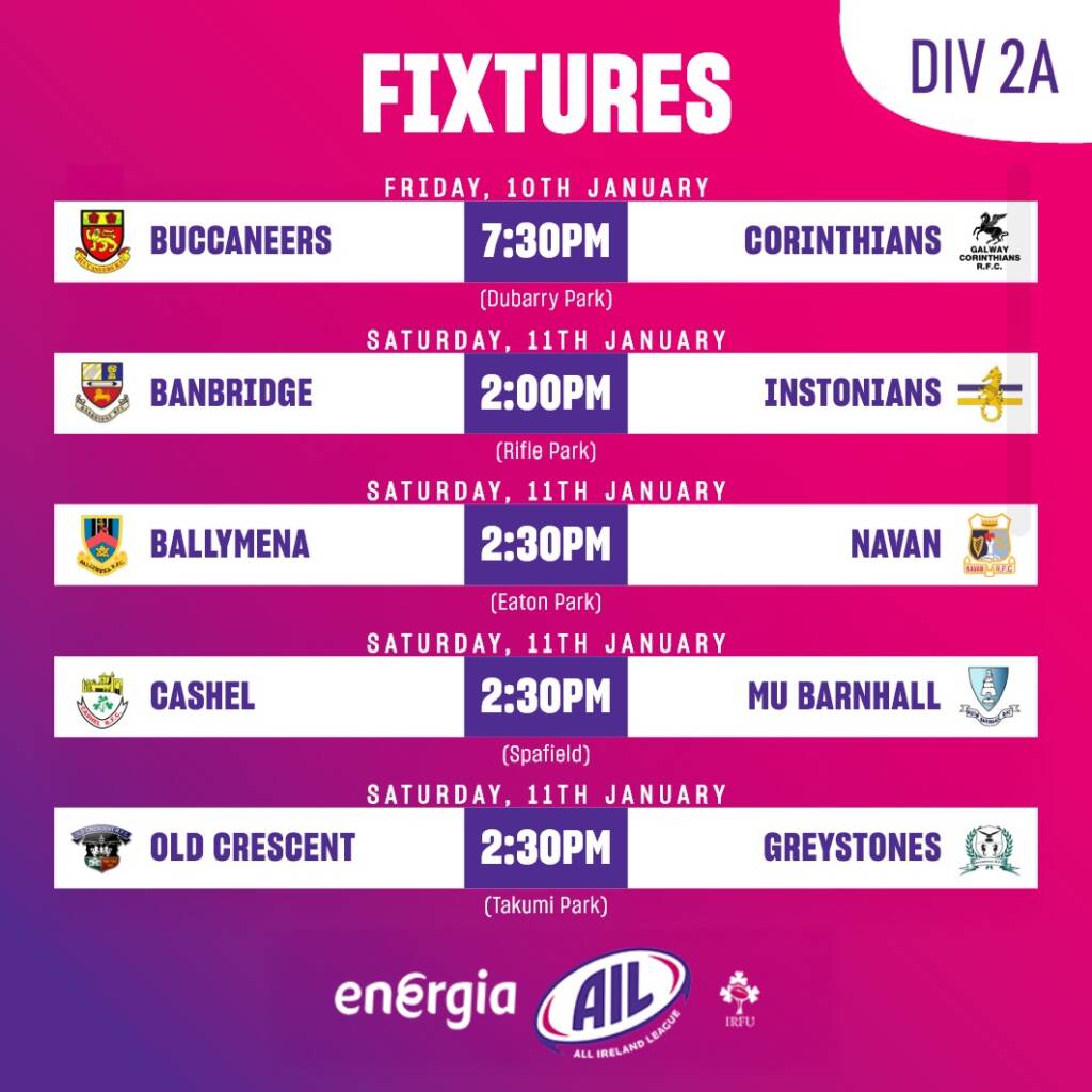 Irish Rugby | Energia All-Ireland League Fixtures This Week