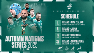 Irish Rugby | Ireland’s Fixtures For 2025 Autumn Nations Series Announced