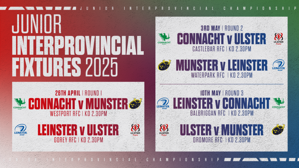 Irish Rugby | Junior Interprovincial Series Kicks Off This Weekend