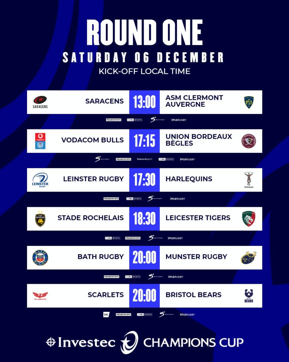 Irish Rugby | Exciting Champions Cup Schedules Confirmed For Leinster ...